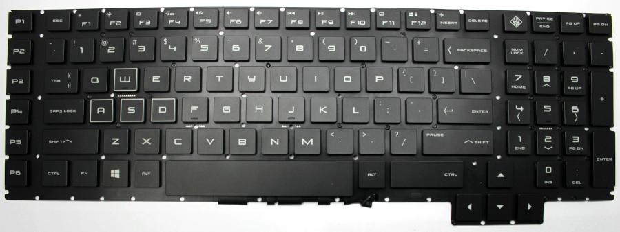 HP OMEN 15-CE198WM (White Backlit) Replacement Laptop Keys